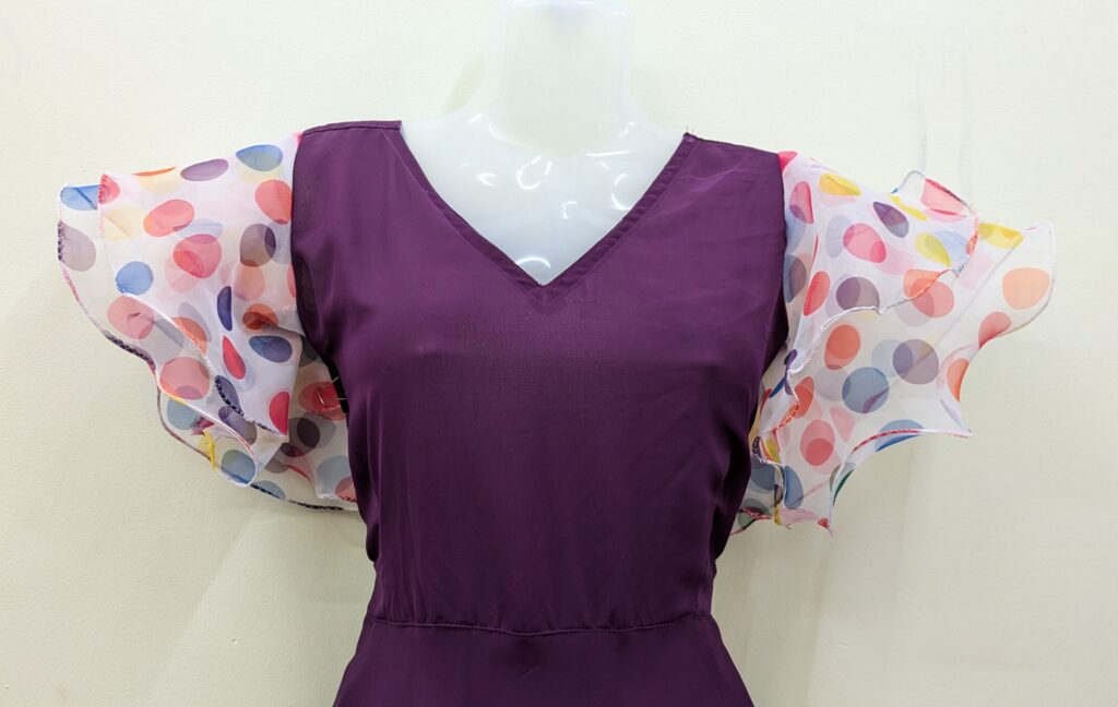 Purple Butterfly Sleeves Gown - DeaR Designs